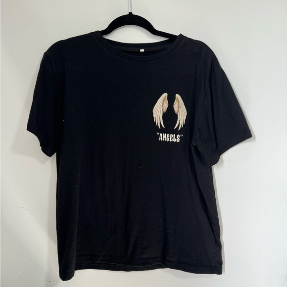 Shirts | Black Angel Wings Graphic Tshirt | Poshmark